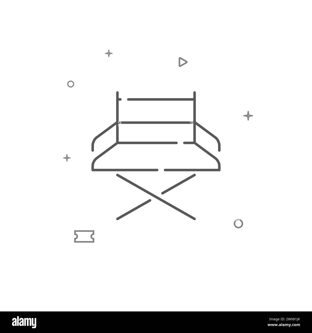 Director chair simple vector line icon. Symbol, pictogram, sign ...