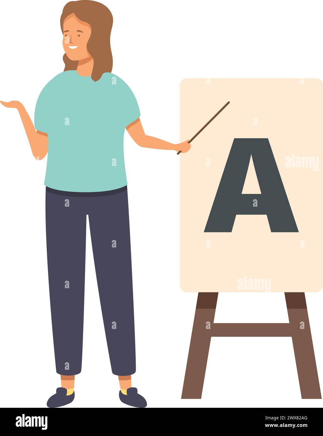 Teacher preschool lesson icon cartoon vector. Room design. Student ...