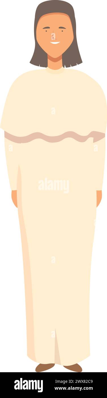 Religion education icon cartoon vector. Cute girl priest. Marriage wine ...