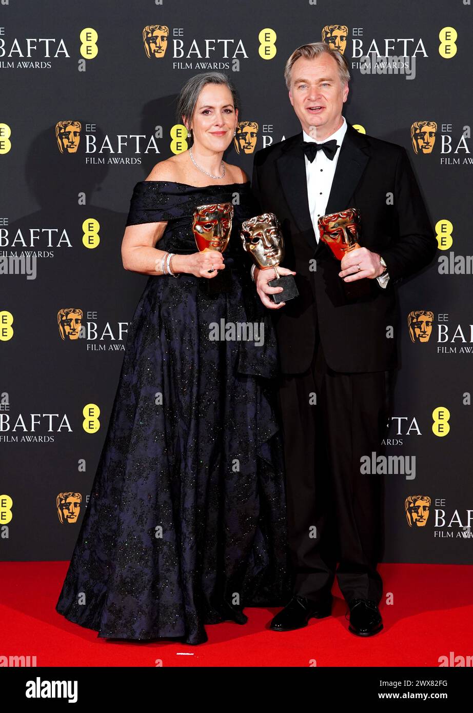 File photo dated 18/02/24 of Christopher Nolan and Emma Thomas in the ...