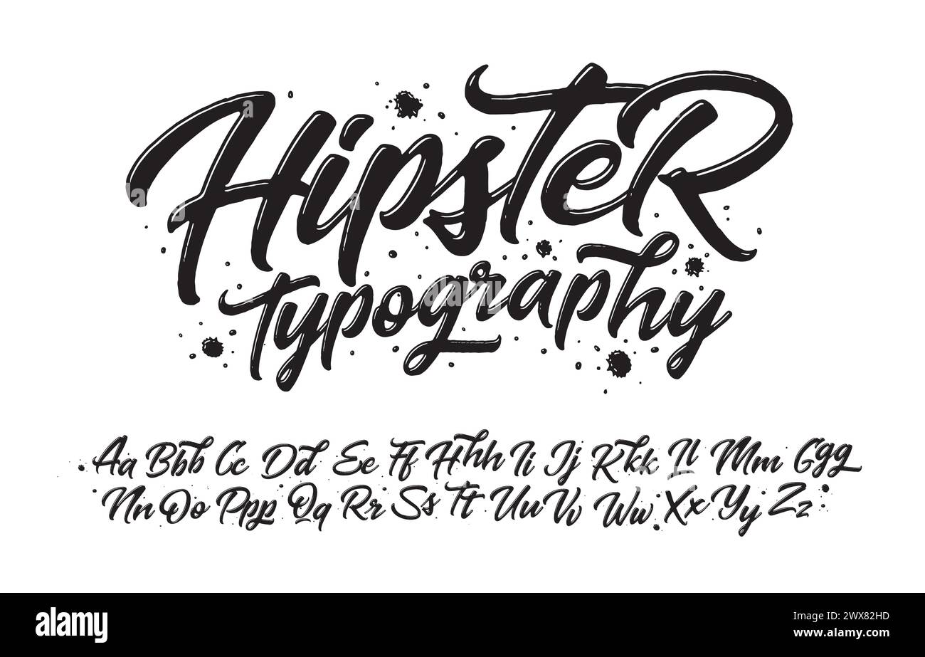 Lettering font isolated on white background. Texture alphabet. Vector ...