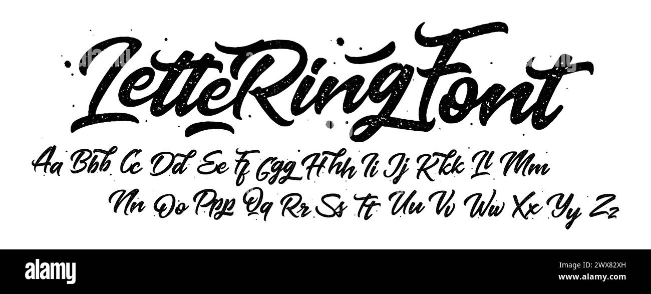 Lettering font isolated on white background. Texture alphabet. Vector ...