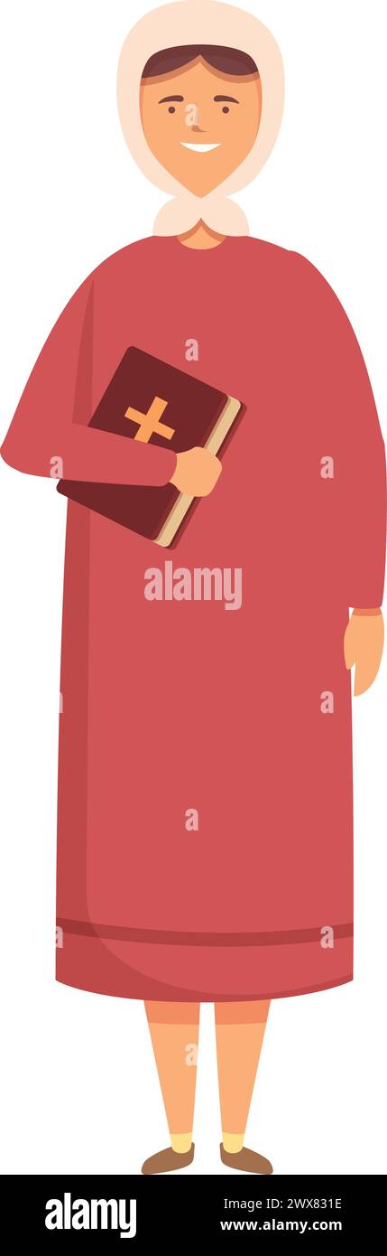 Cute christian girl icon cartoon vector. Ceremony festival. Religion ...