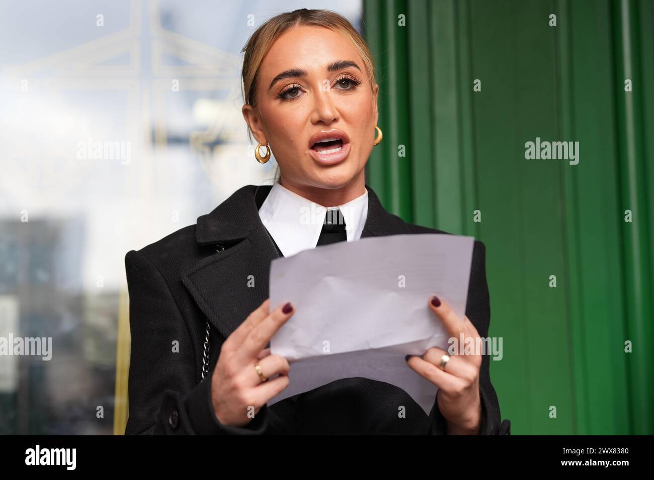 The Only Way Is Essex star Georgia Harrison, issues a statement outside ...