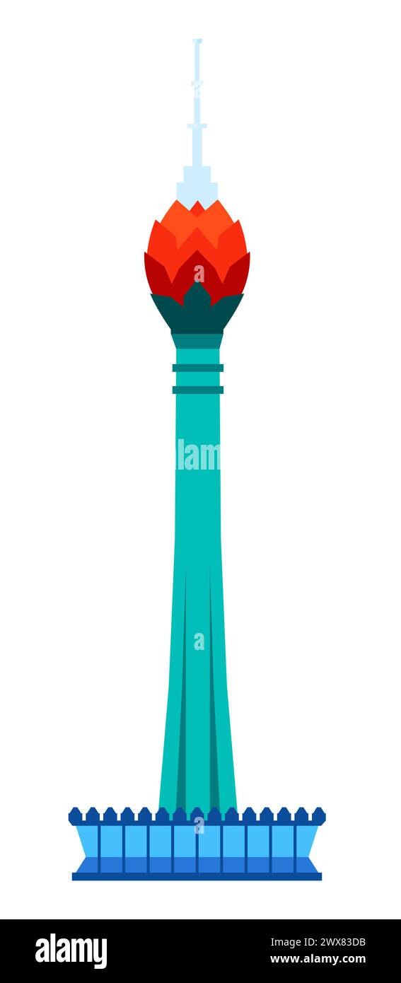 Colombo Lotus Tower - modern flat design style single isolated image ...