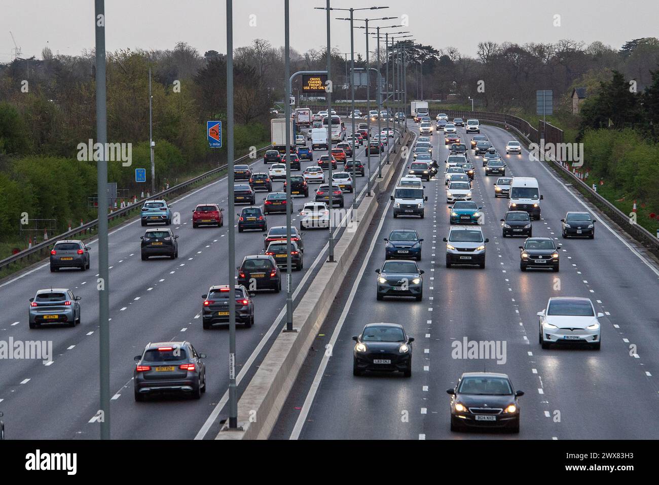 Red x sign smart motorway hi-res stock photography and images - Alamy