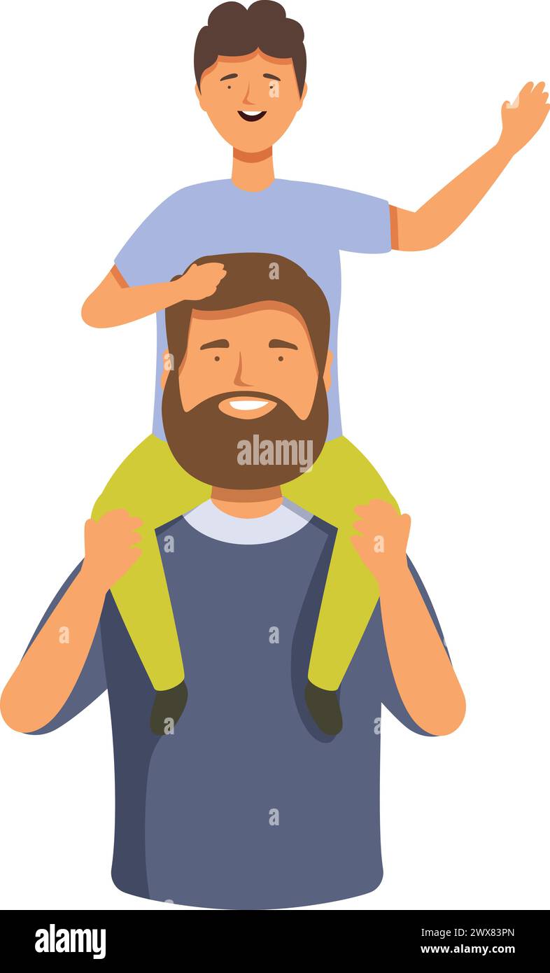 Happy life parents icon cartoon vector. Play adult learn. Research teen ...