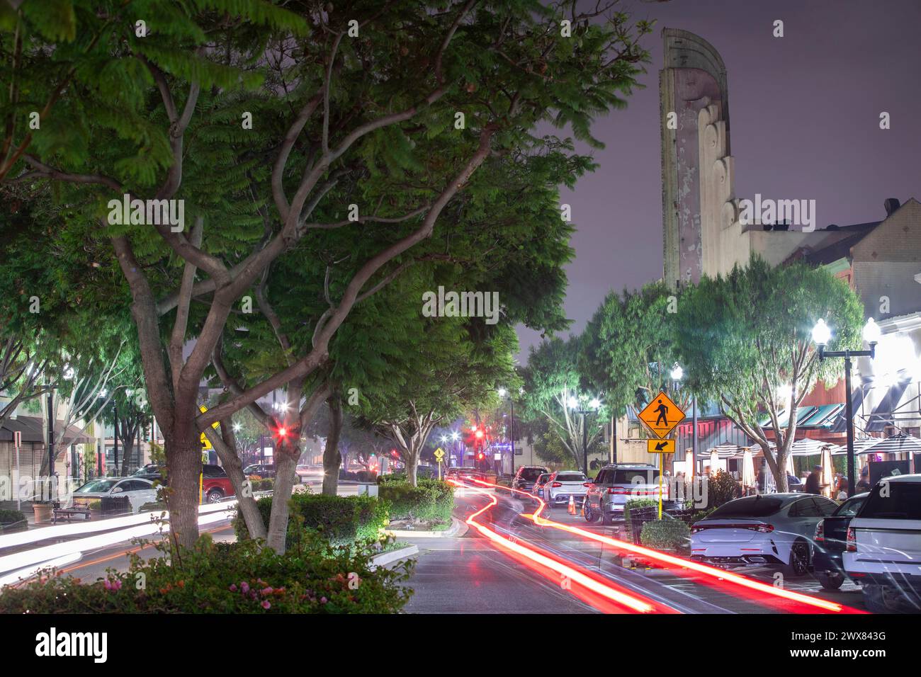 Inglewood, California, USA - October 7, 2022: Evening traffic passes ...
