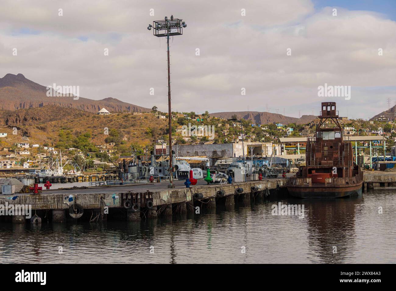 old abandoned and rusty beacon ship at the maritime terminal and ...