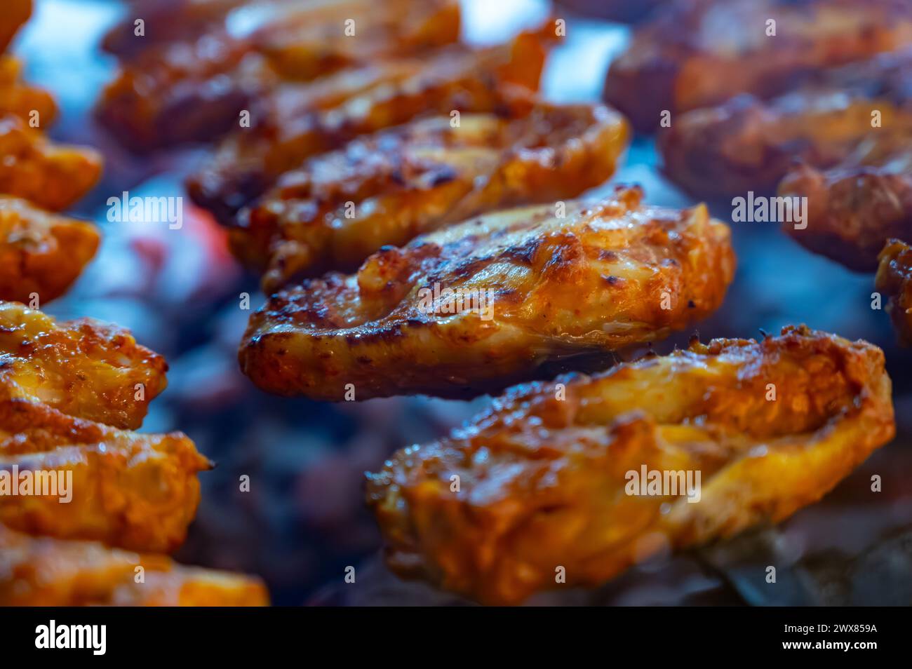 Turkish mixed grill meat, chicken wings, lamb, beef shashlik, kebab ...