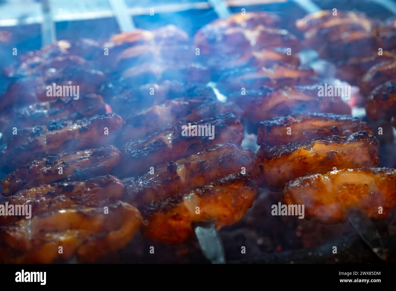 Turkish mixed grill meat, chicken wings, lamb, beef shashlik, kebab ...