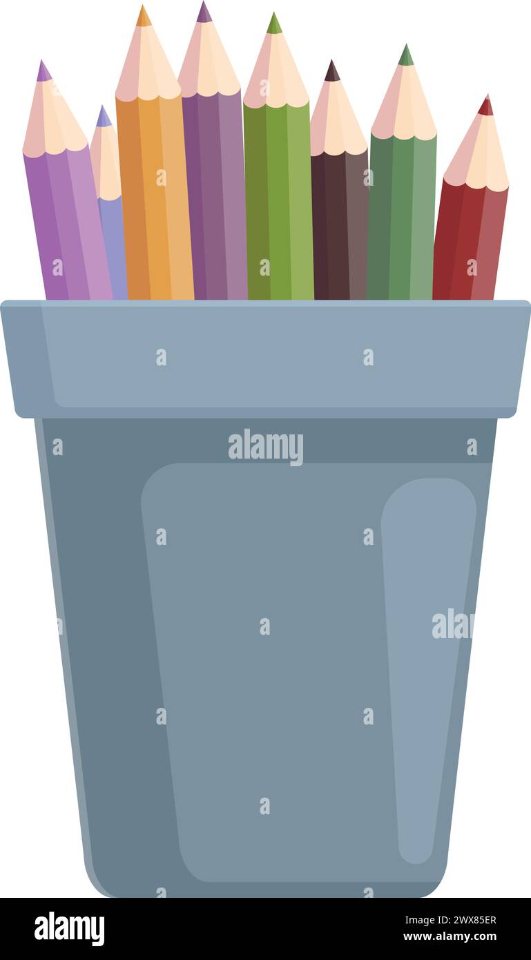 Child study tool icon cartoon vector. Stationery design. Pencil stand ...