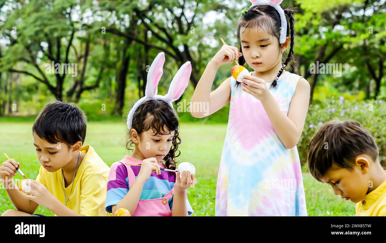 Children with bunny ears hi-res stock photography and images - Alamy