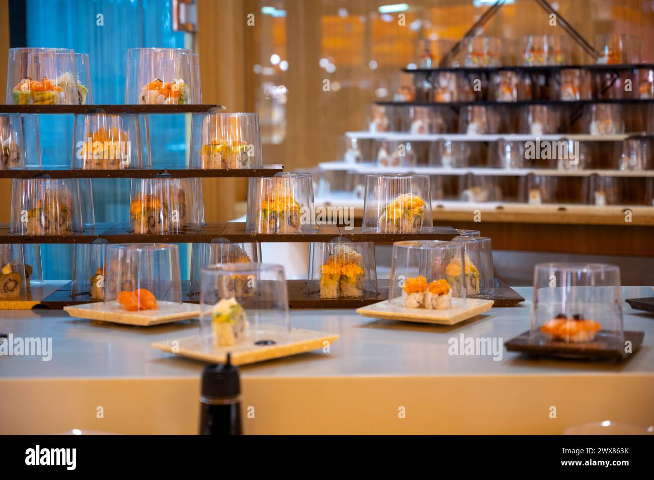 Japanese cuisine, modern restaurant with sushi, sashimi and other ...