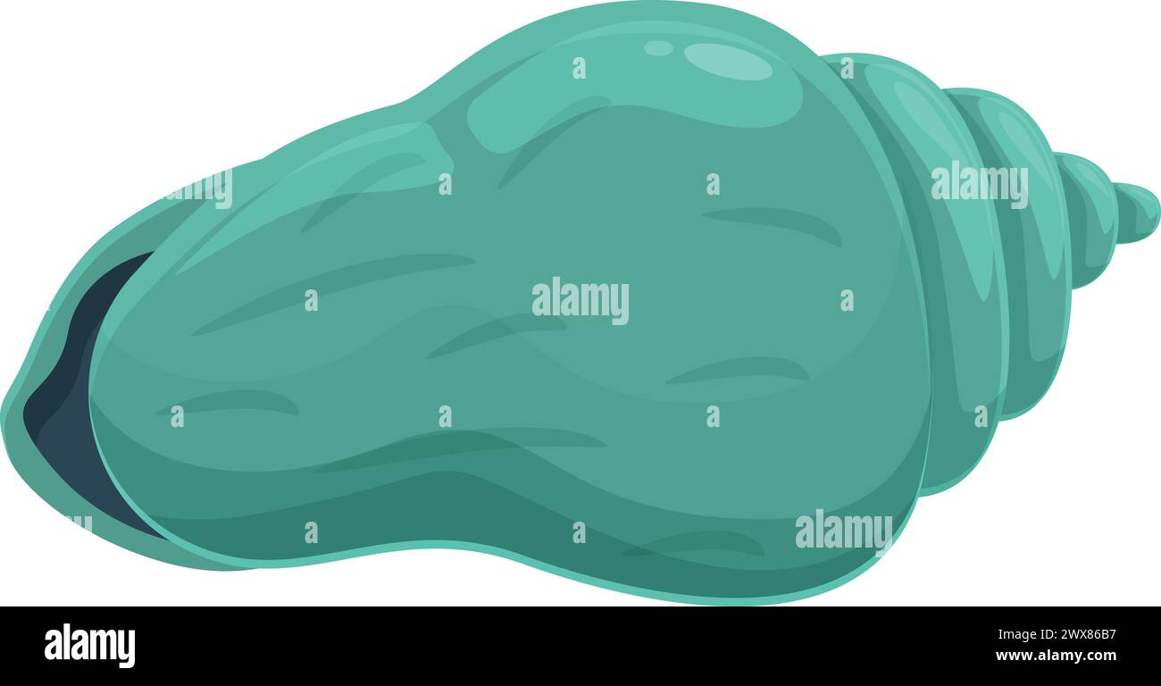 Green color conch icon cartoon vector. Colorful sea shell. Sea food ...