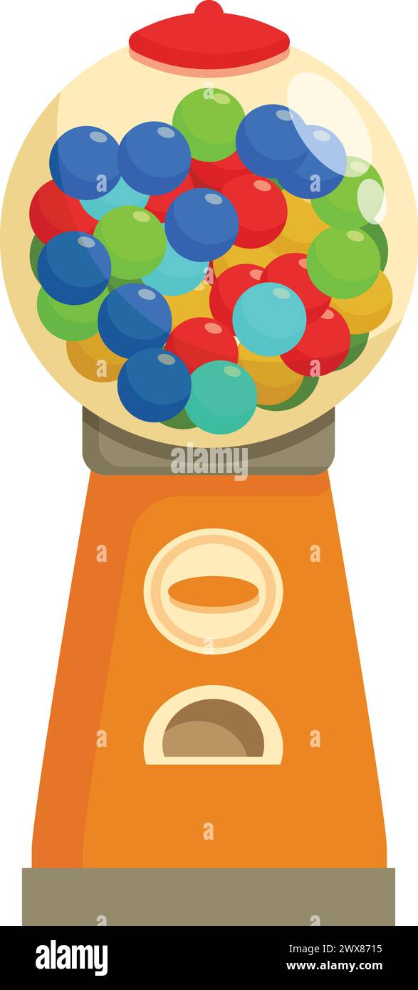 Candy machine icon cartoon vector. Slot vending equipment. Cute retro ...