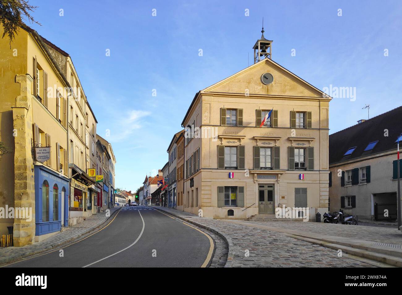 Luzarches, France - October 26 2019: Town hall (French: Mairie) in the ...