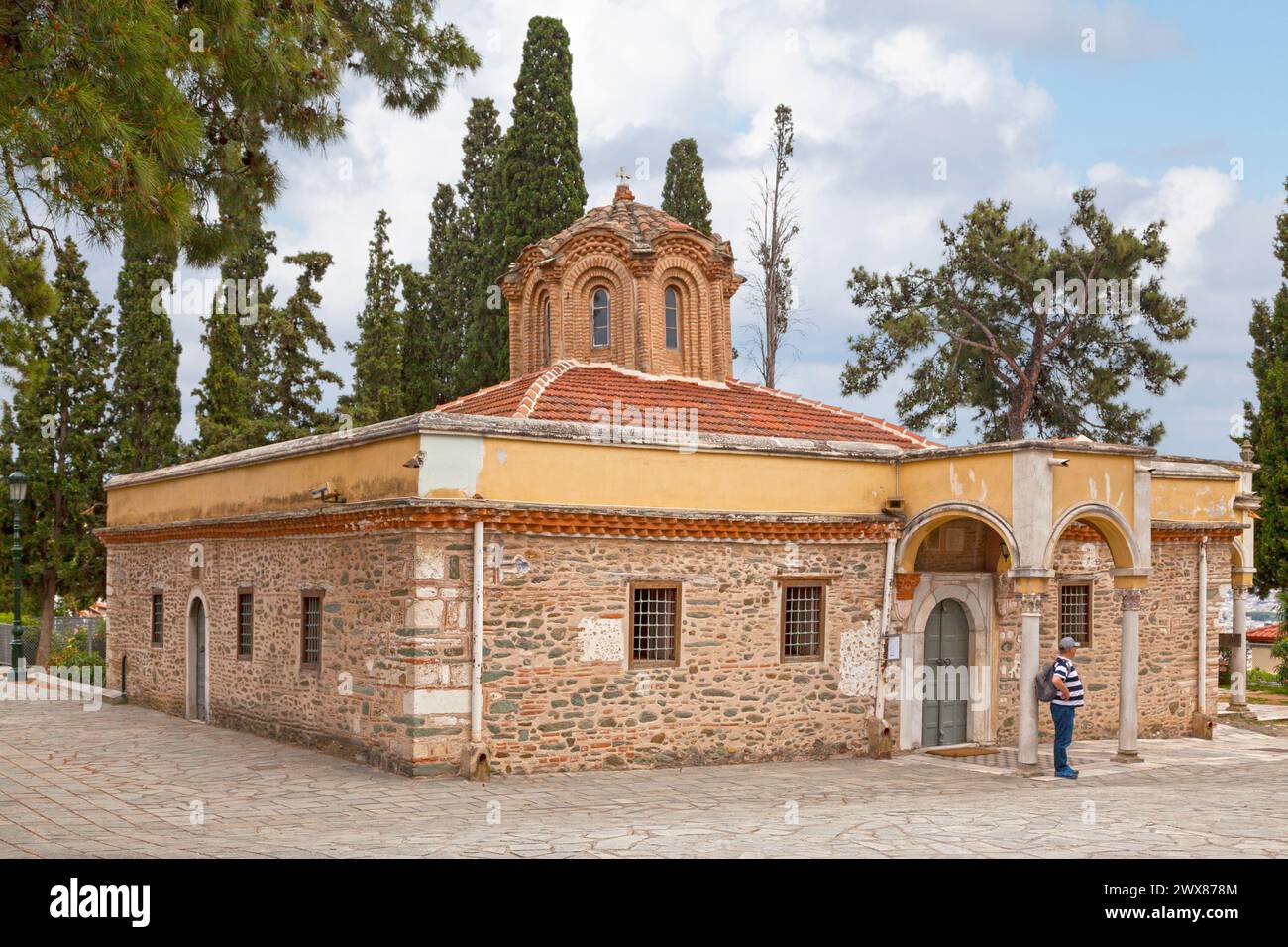 Thessaloniki, Greece - May 03 2019: The Vlatades Monastery (Greek: Μονή ...