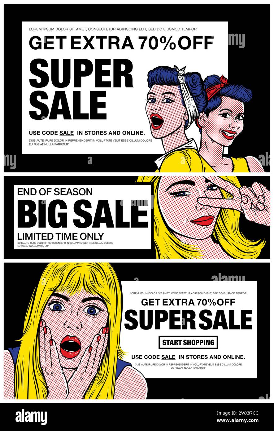 Woman retro pop art Cut Out Stock Images & Pictures - Alamy