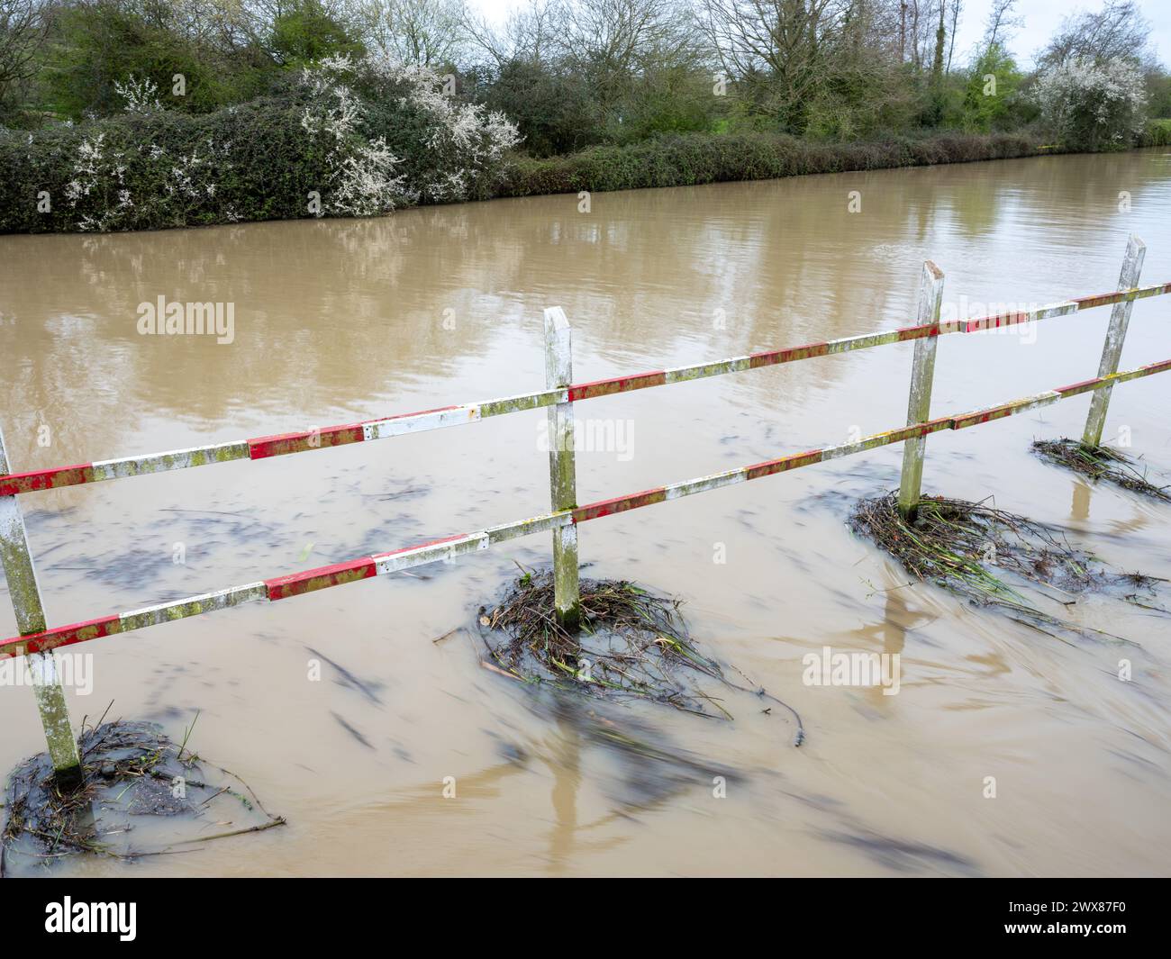 March 2024 - Canal overflow into the River Severn, s, Ships graveyard ...