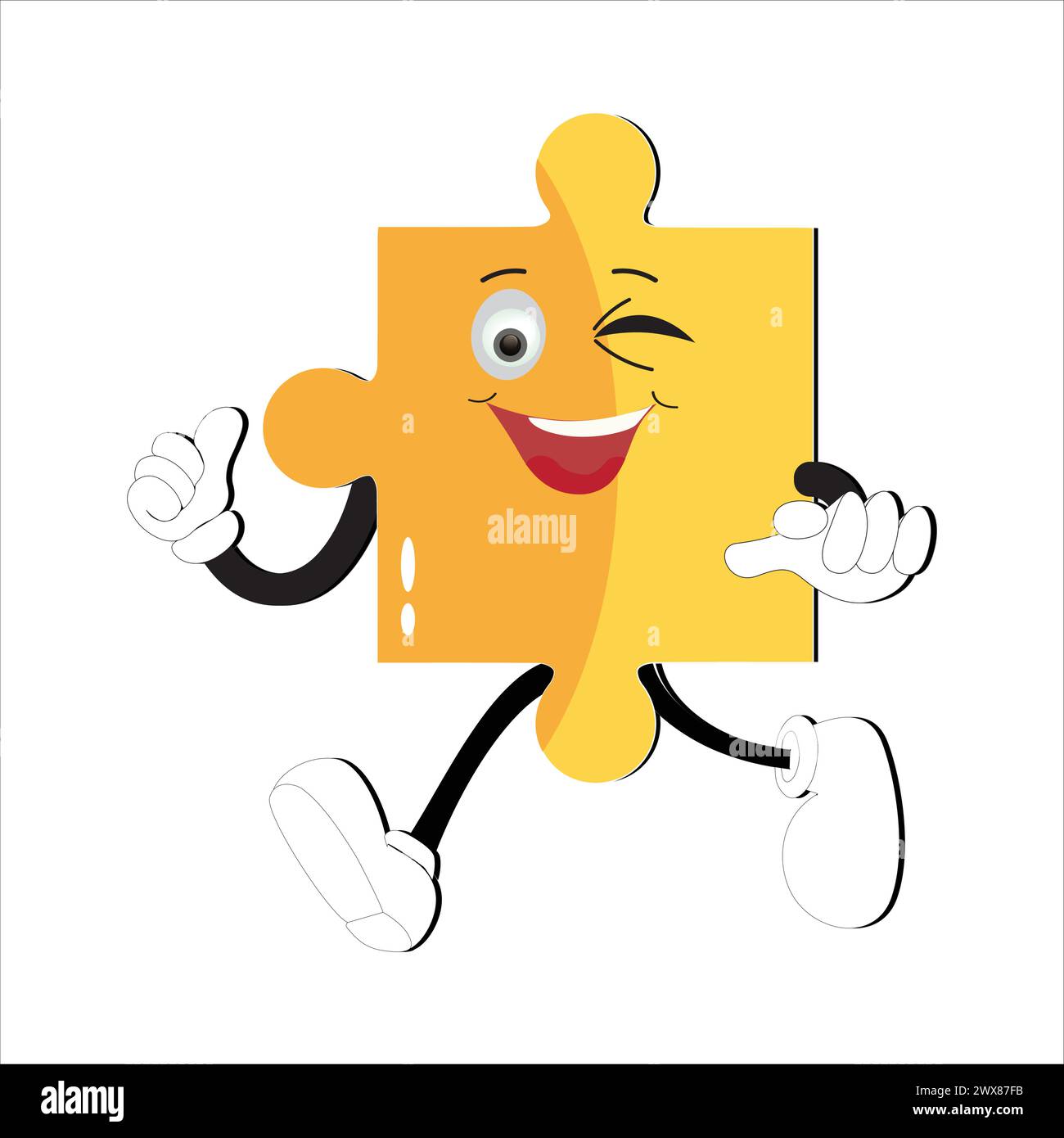 Puzzles faces. Funny bright puzzle pieces characters cute smile or ...