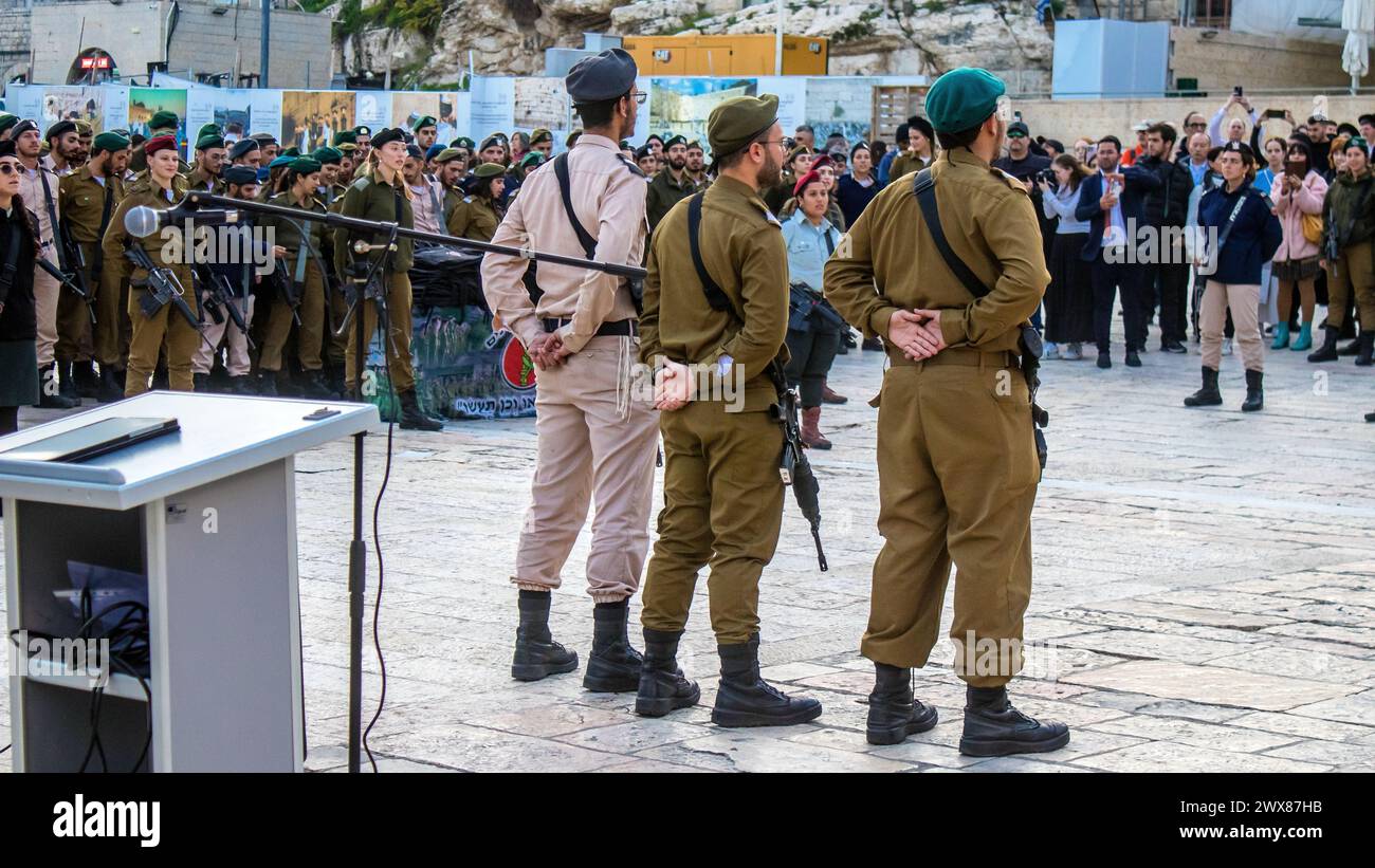 Induction ceremony for new graduates of the IDF officer school. The ...