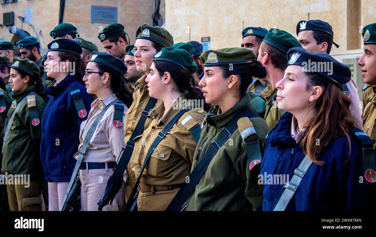 Induction ceremony for new graduates of the IDF officer school. The ...