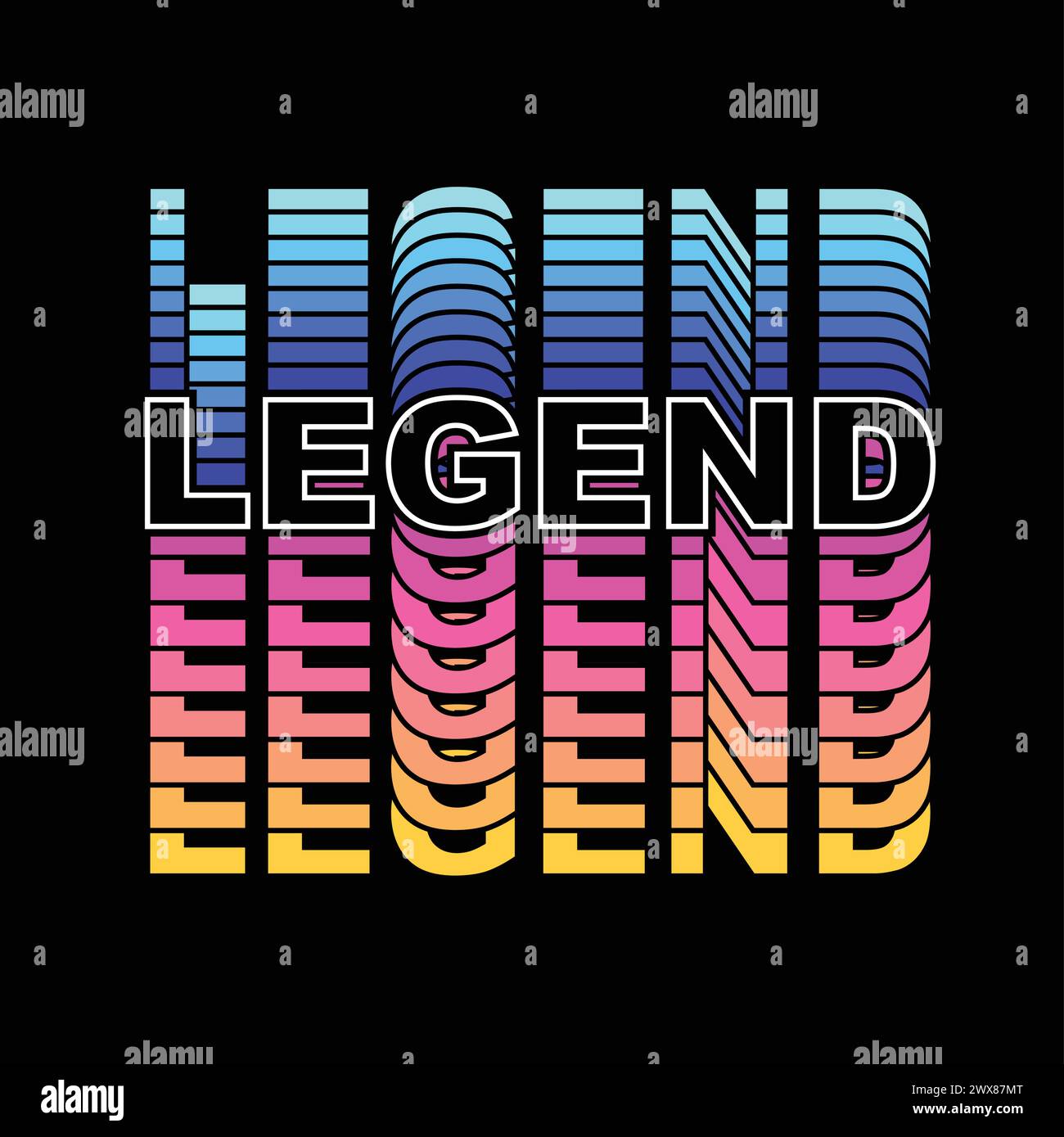 Legend Typography Gradient text lettering typographic Poster Design ...