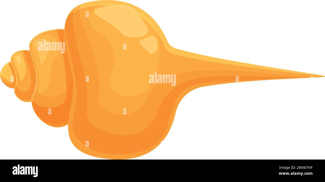 Small golden conch icon cartoon vector. Summer ocean food. Underwater ...