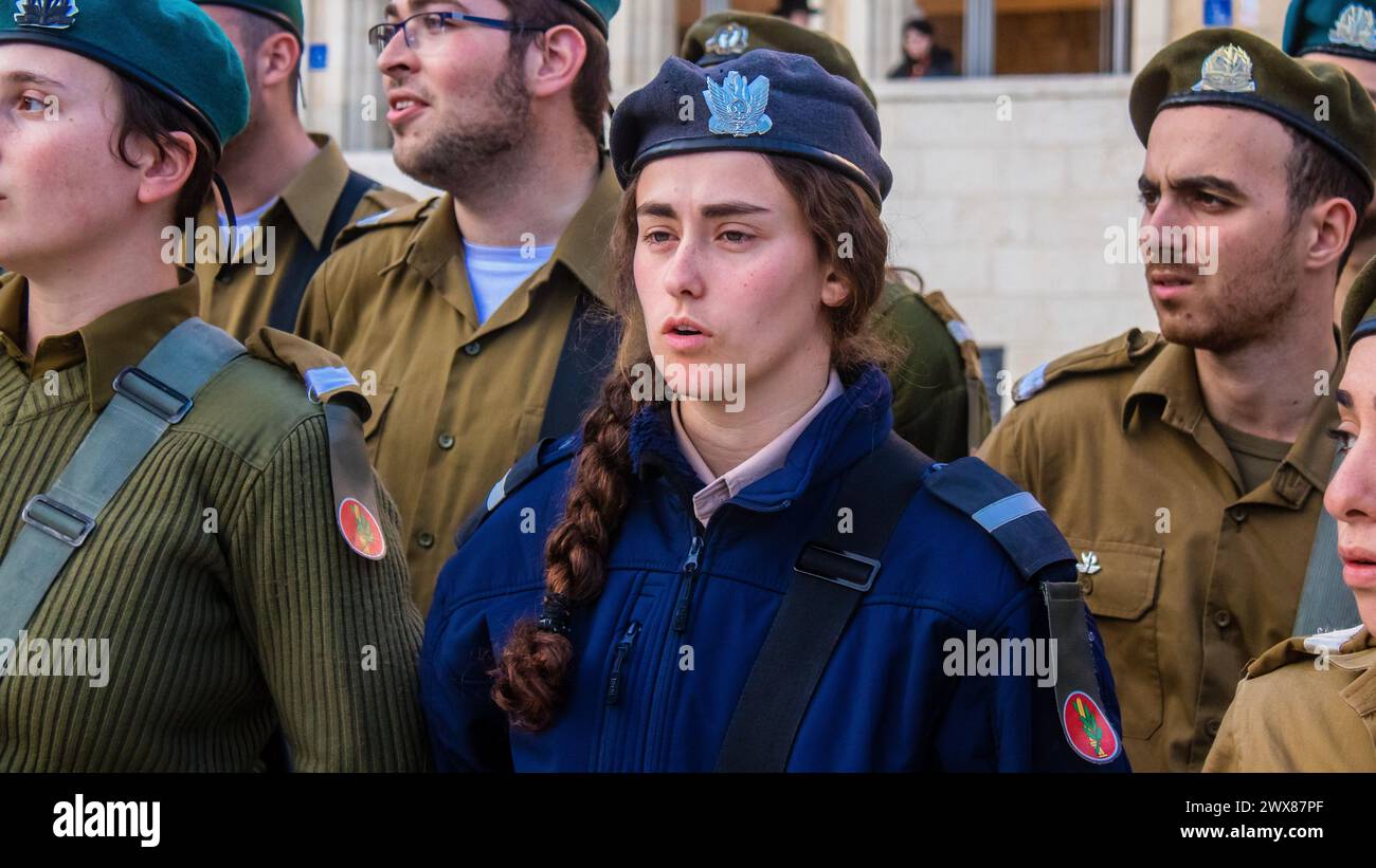 Induction ceremony for new graduates of the IDF officer school. The ...