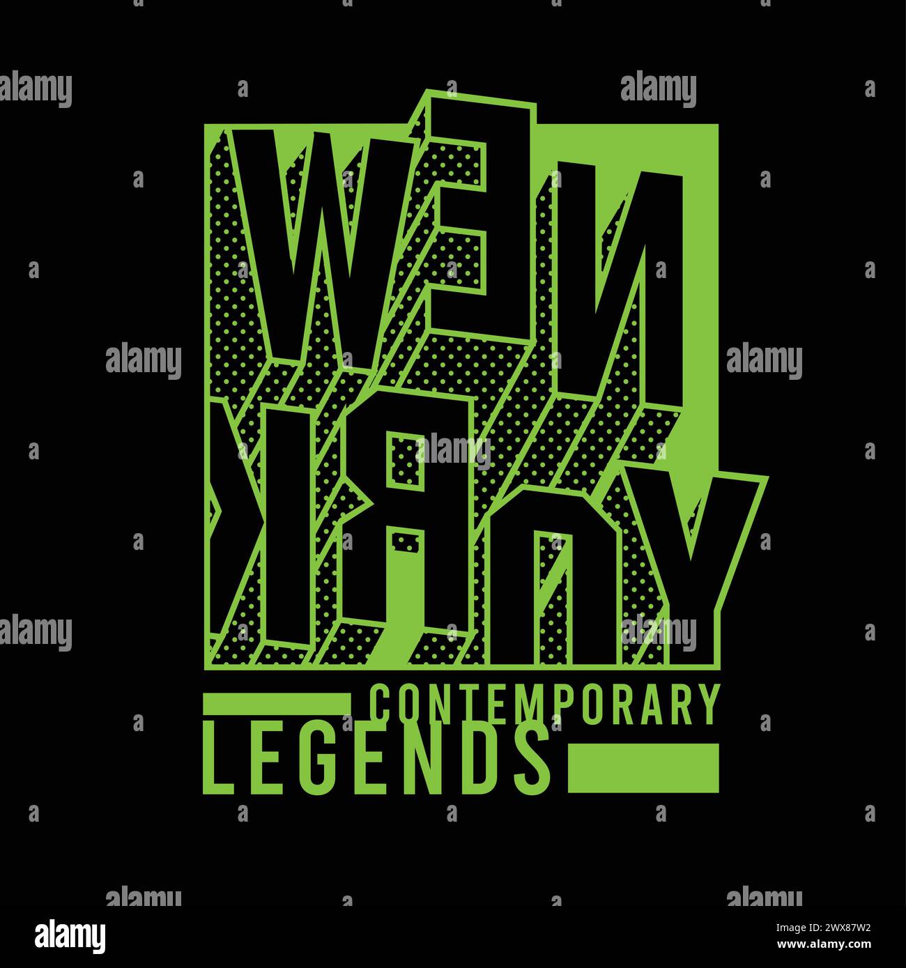 New York Contemporary Legends Typography comic Neon text lettering ...