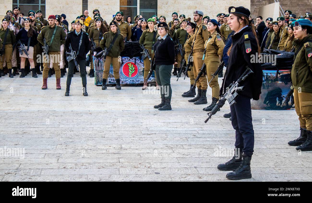 Induction ceremony for new graduates of the IDF officer school. The ...