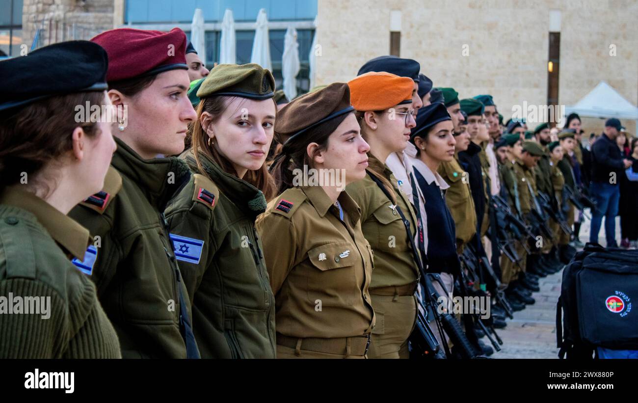Induction ceremony for new graduates of the IDF officer school. The ...