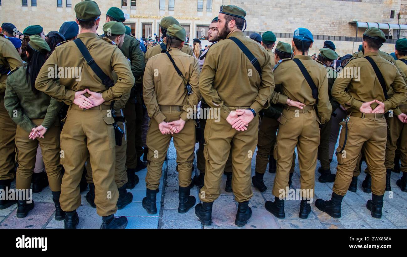 Induction ceremony for new graduates of the IDF officer school. The ...