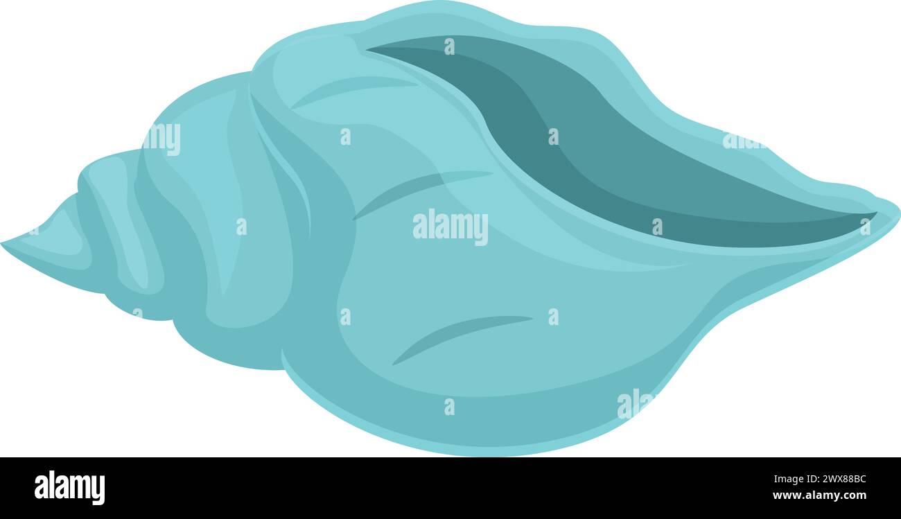 Aqua blue conch icon cartoon vector. Decorative art element. Marine ...