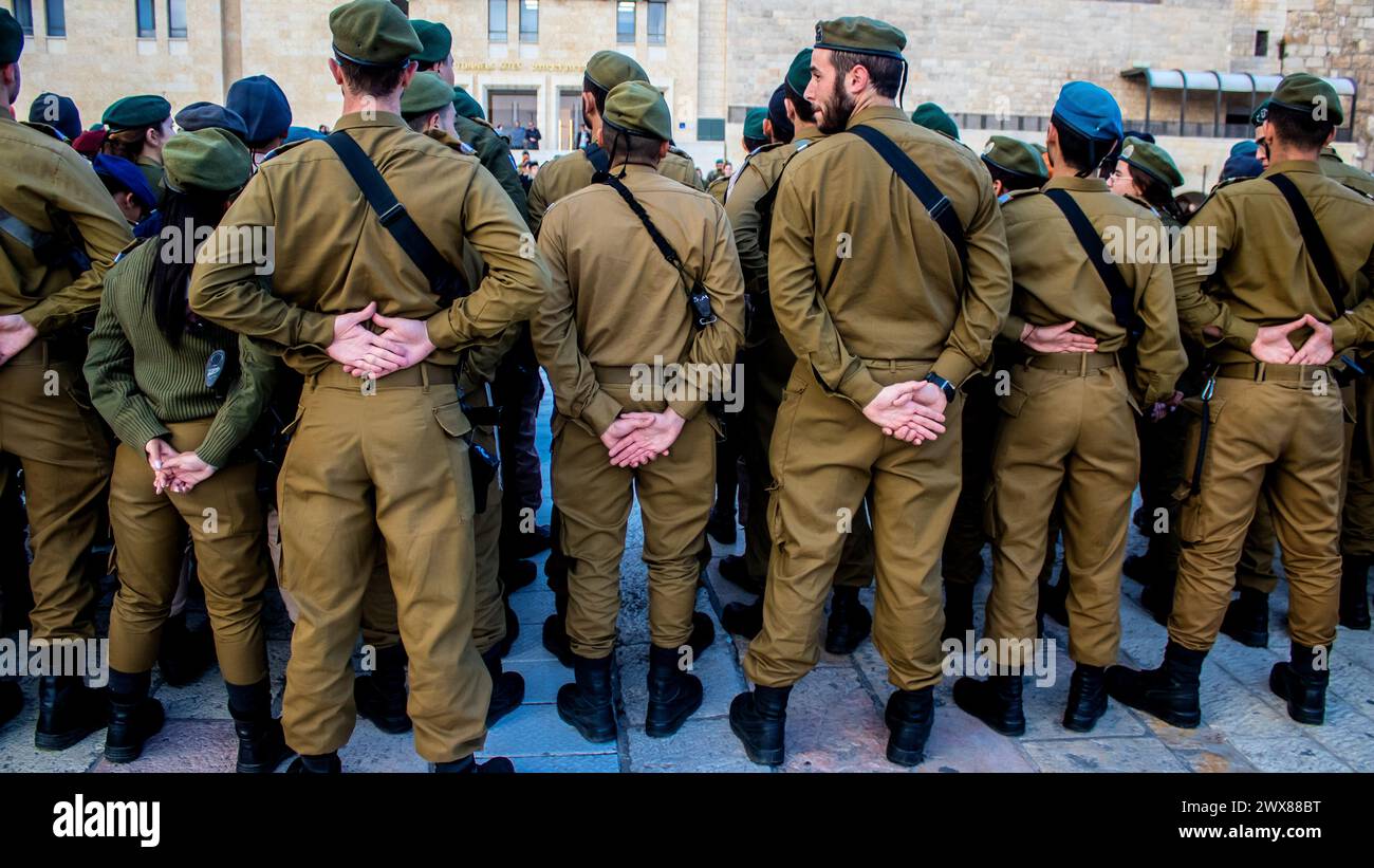 Induction ceremony for new graduates of the IDF officer school. The ...