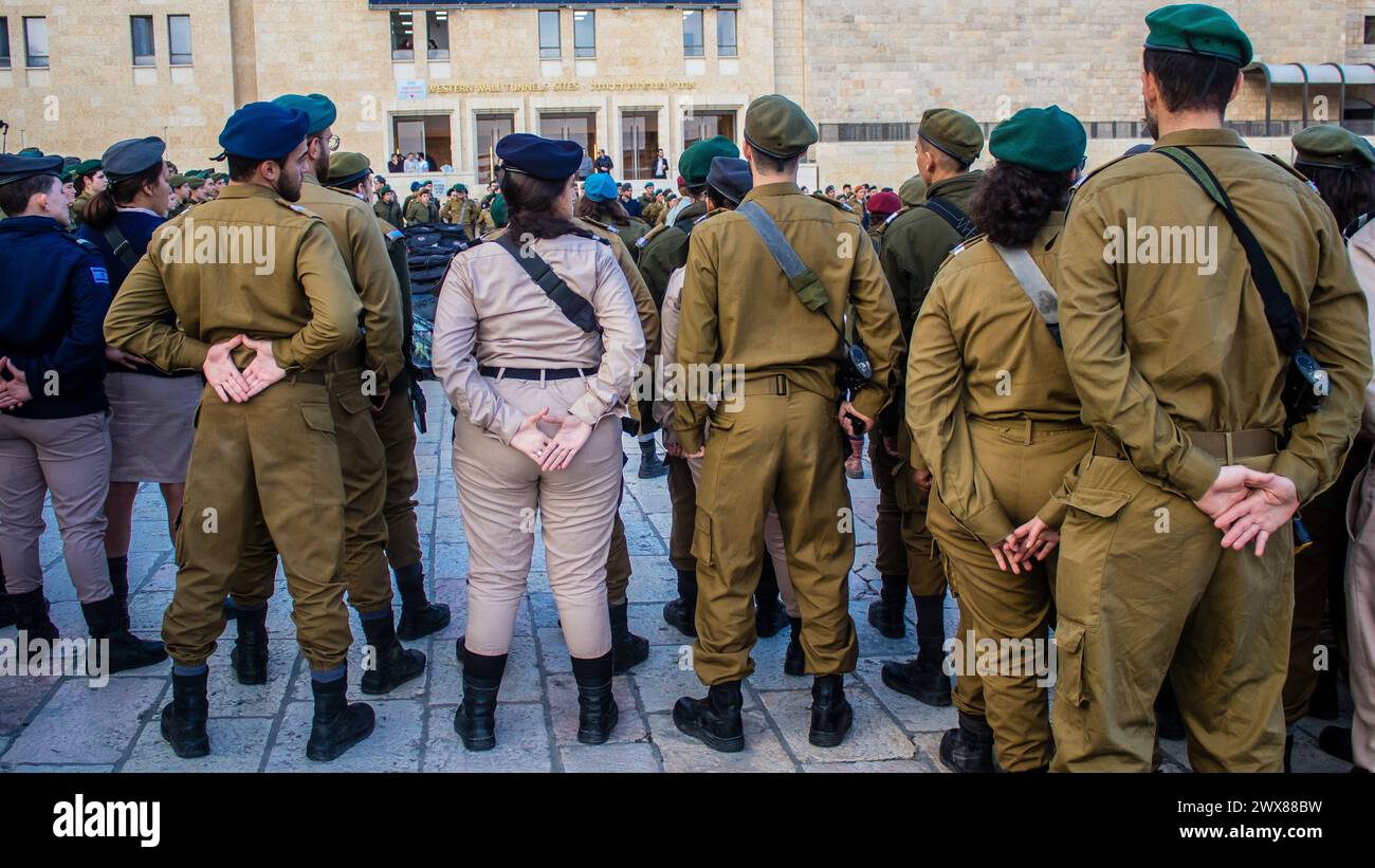Induction ceremony for new graduates of the IDF officer school. The ...
