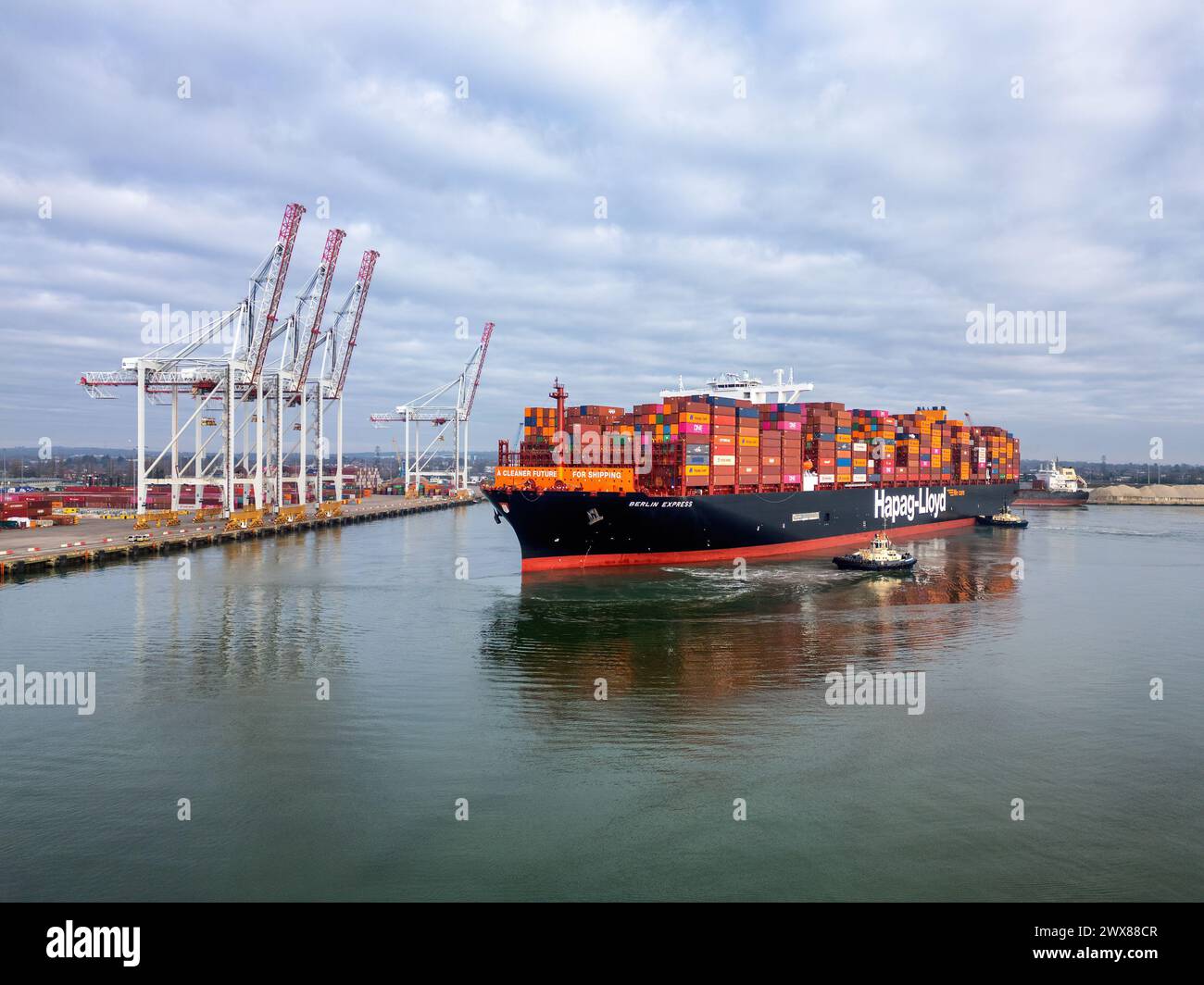 The Ultra Large container carrier Berlin Express (Hapag-Lloyd) arriving ...