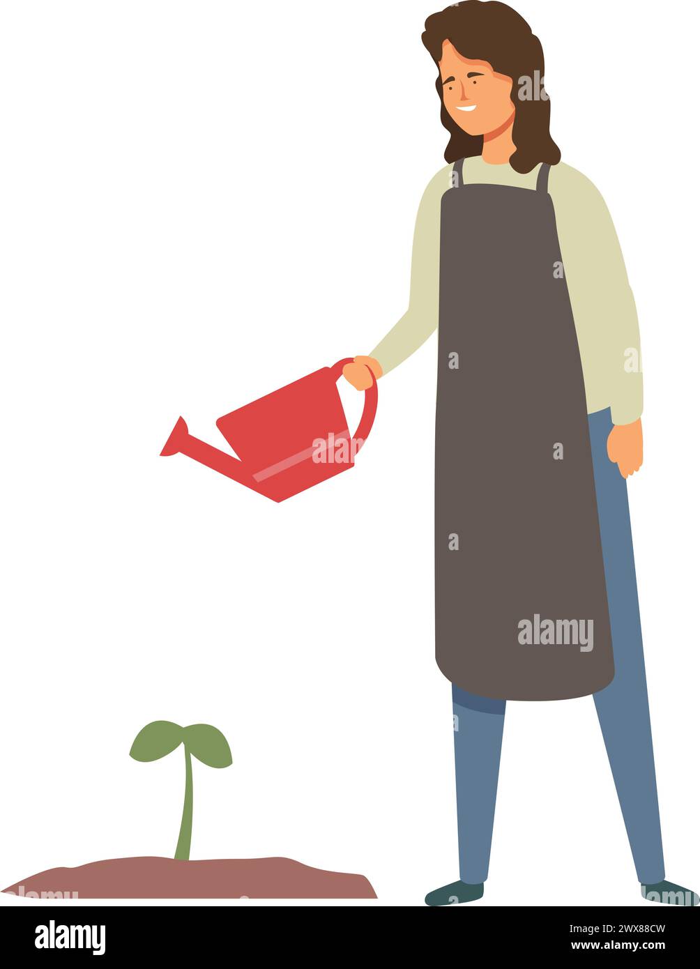 Watering plant pot icon cartoon vector. Help face. Help house pot Stock ...