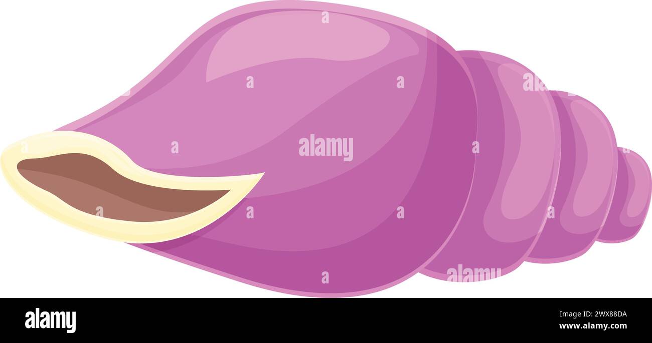 Violet small conch icon cartoon vector. Nature animal. Summer marine ...