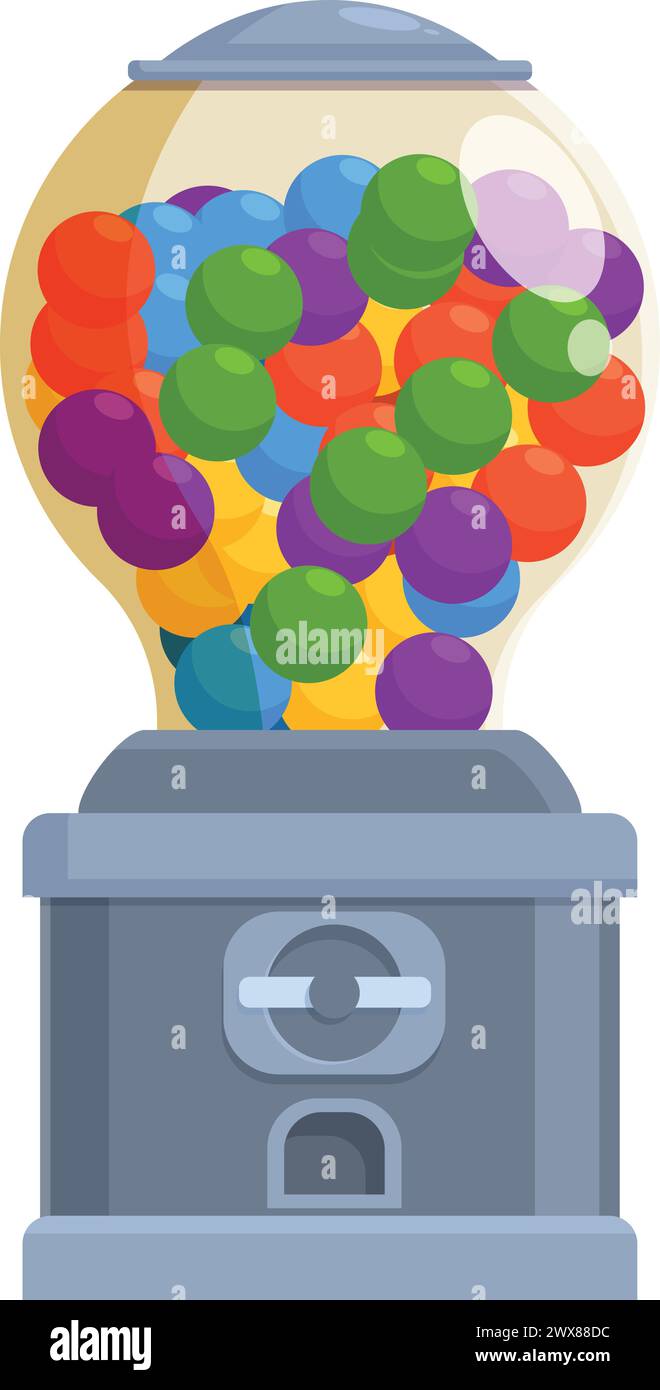 Grey plastic bubblegum machine icon cartoon vector. Colorful object ...