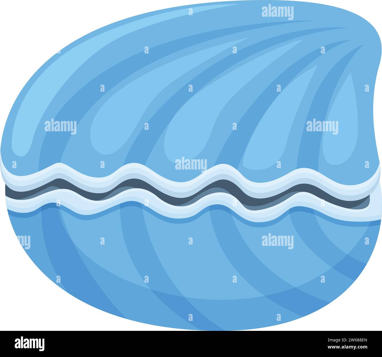 Blue closed sea shell icon cartoon vector. Pearl location conch. Marine ...
