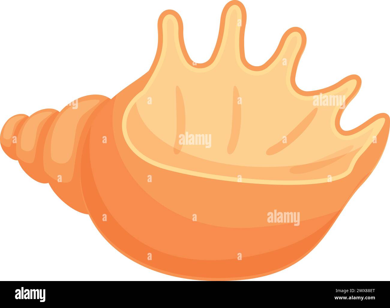 Sea shell icon cartoon vector. Marine animal. Summer food restaurant ...