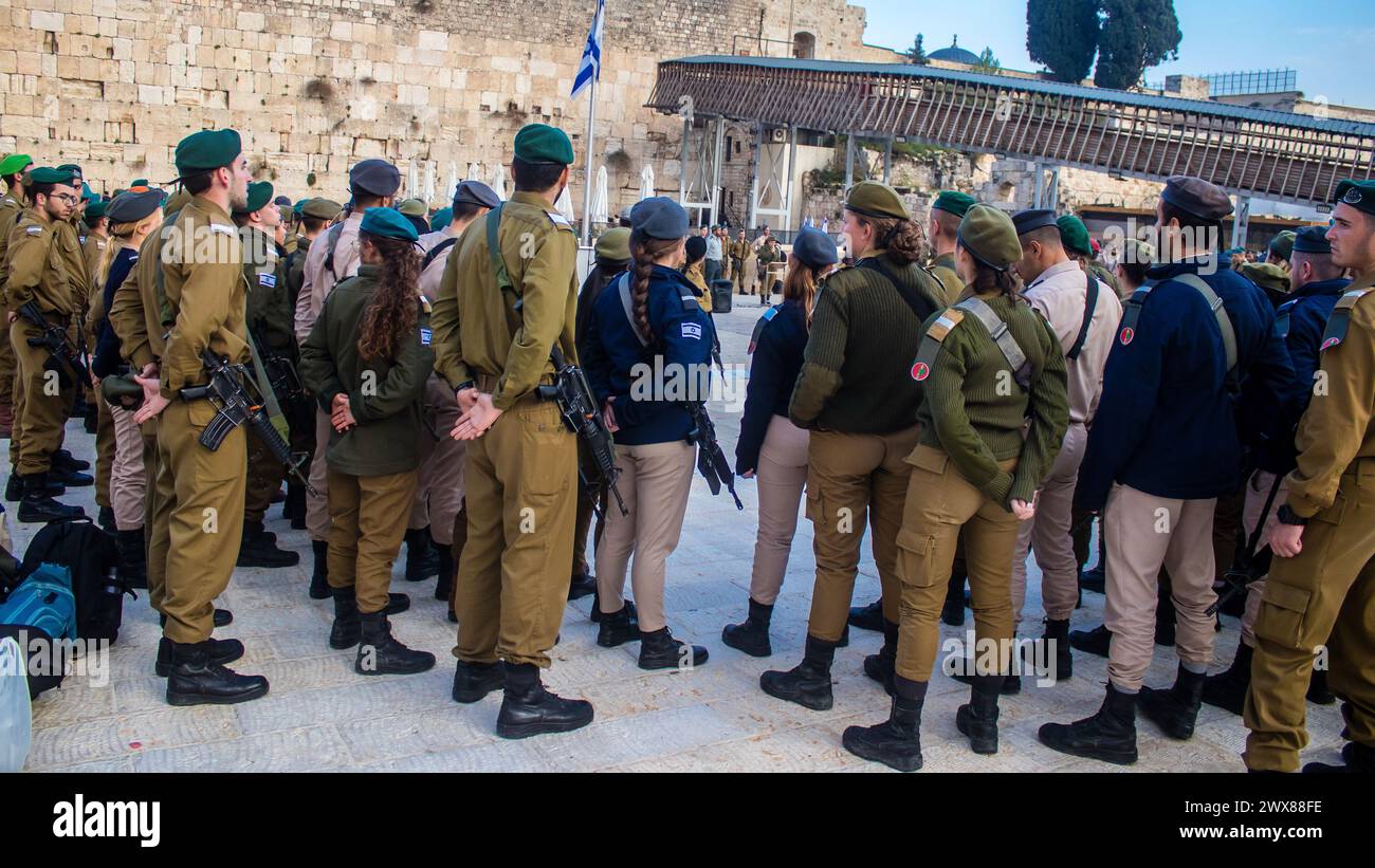 Induction ceremony for new graduates of the IDF officer school. The ...
