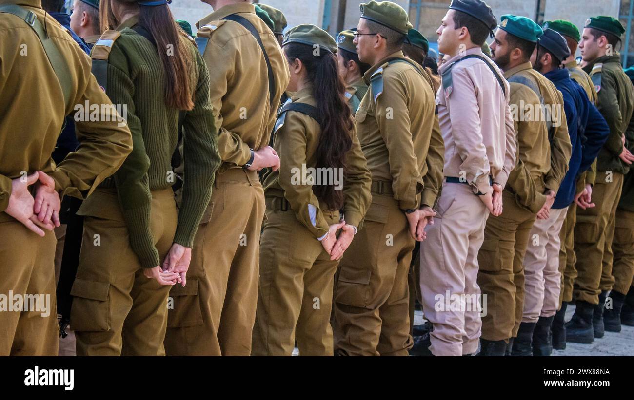 Induction ceremony for new graduates of the IDF officer school. The ...