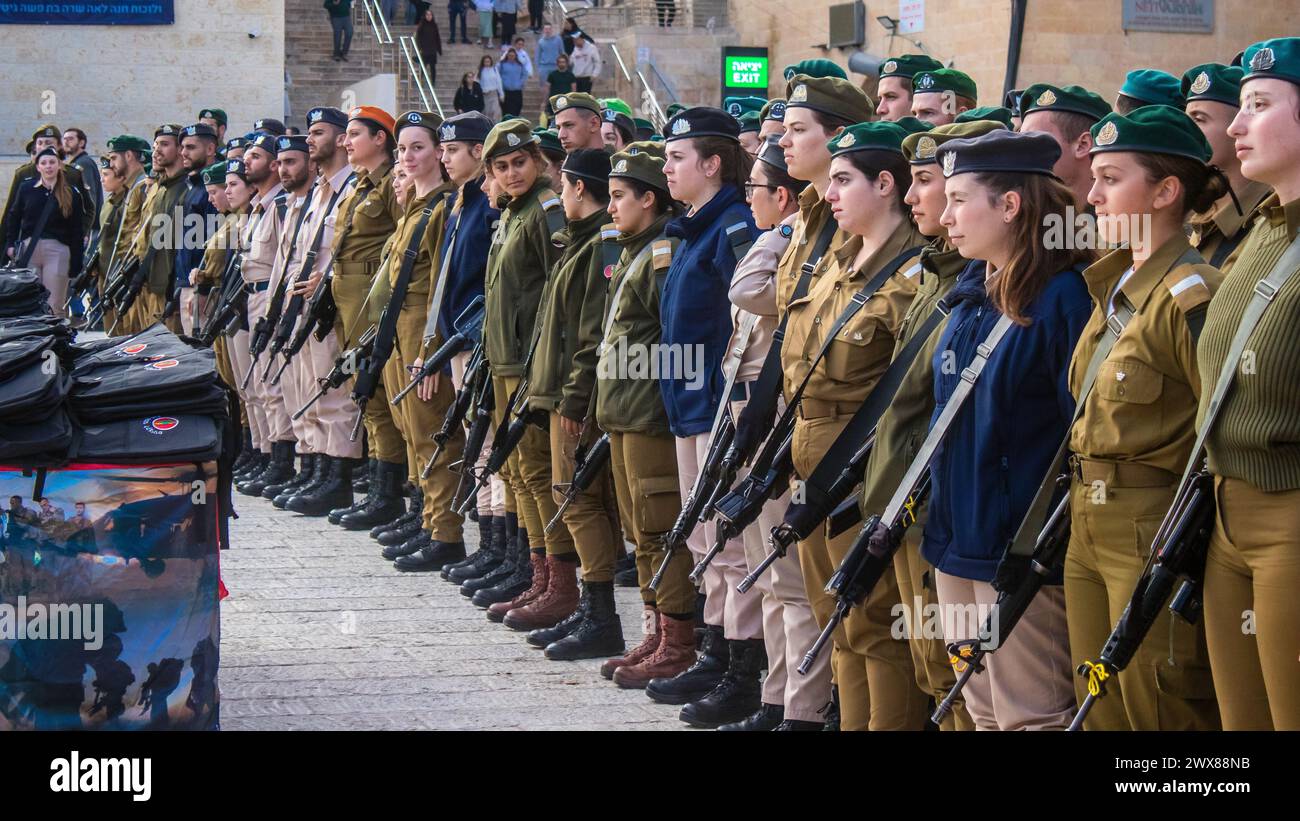Induction ceremony for new graduates of the IDF officer school. The ...