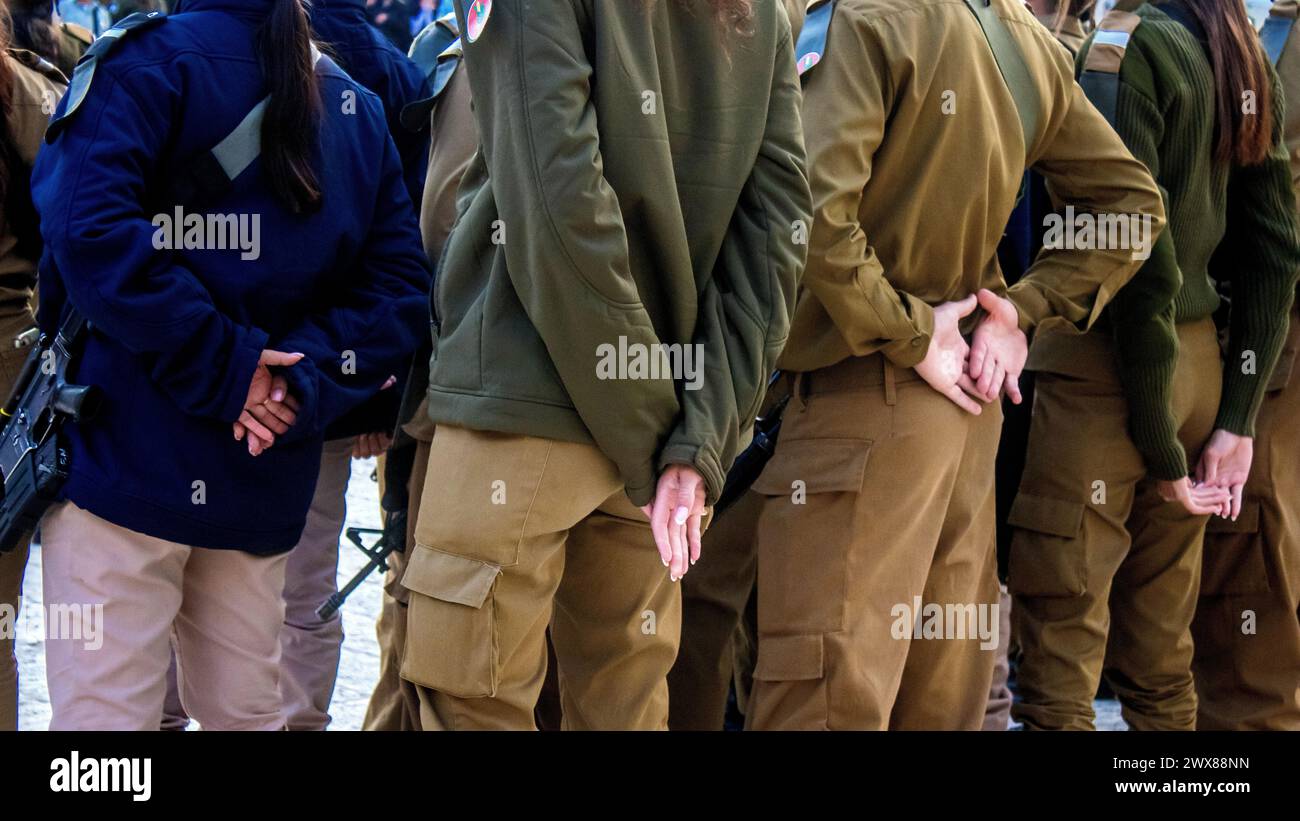 Induction ceremony for new graduates of the IDF officer school. The ...