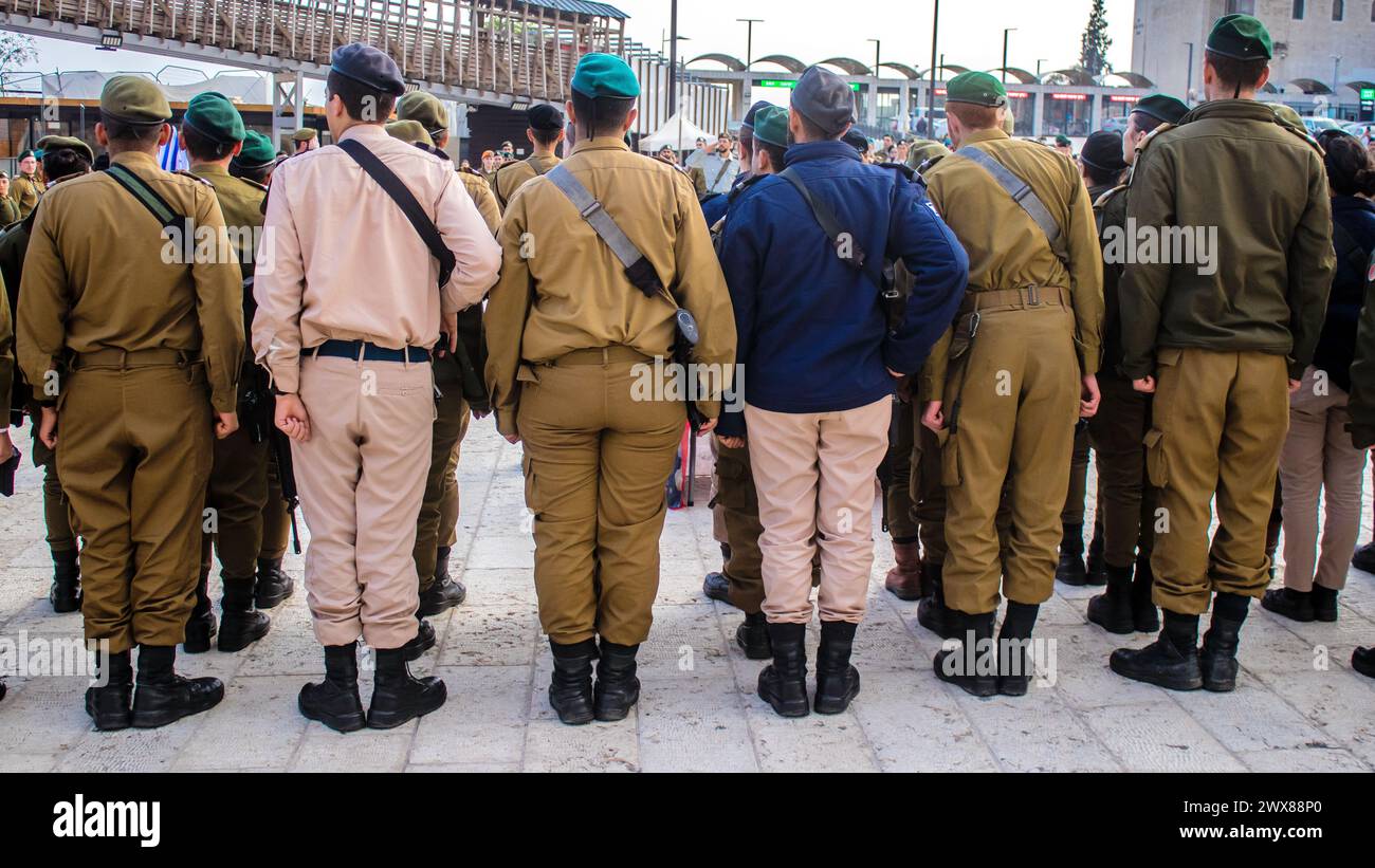 Induction ceremony for new graduates of the IDF officer school. The ...