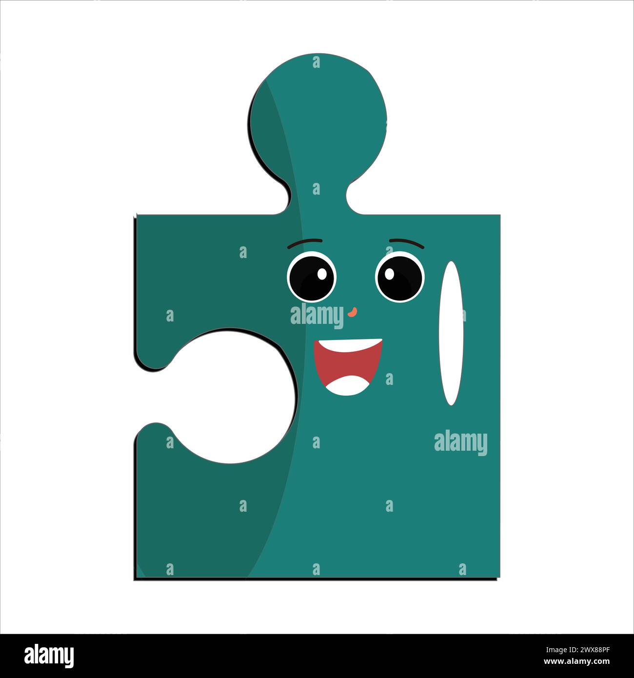 Puzzles faces. Funny bright puzzle pieces characters cute smile or ...