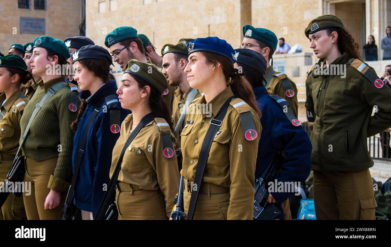 Induction ceremony for new graduates of the IDF officer school. The ...
